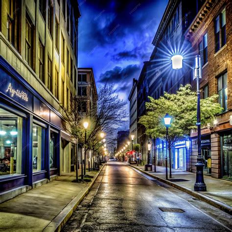 City Street At Night With Lights And Businesses 4k Hd Background