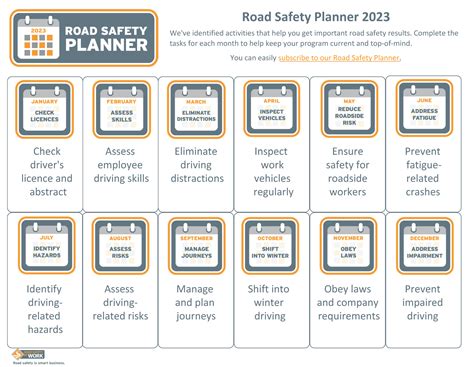 Road Safety Planner Calendar Road Safety At Work