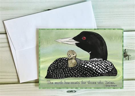 Loon Music Birthday Card Set Of 4 Loon Card Maine Card Lake Card