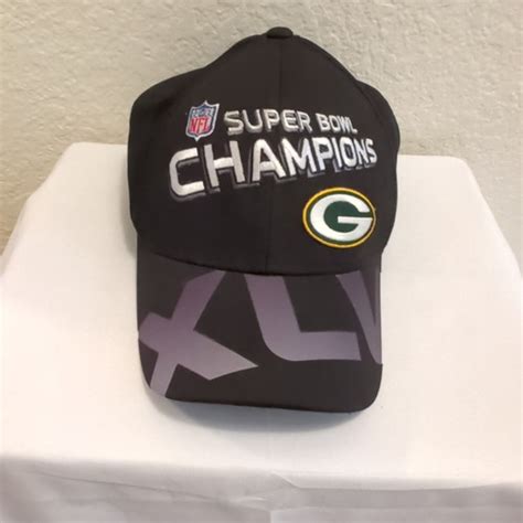 Super Bowl Xlv Champions Hat Cap Nfl Reebok Fitted Osfa Green Bay