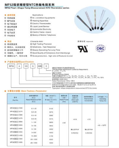 Ntc 温度传感器mf52