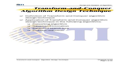Pdf Meljun Cortes Algorithm Transform And Conquer Algorithm Design