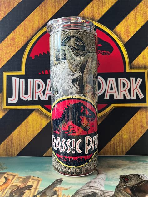 Jurassic Park 20 Oz Tumbler Cup Sublimation Dinosaurs Coffee Starbucks