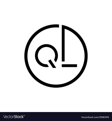 Initial Circle Letter Ql Logo Design Template Vector Image