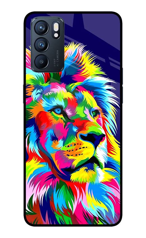 Buy Now Vector Art Lion Glass Case For Oppo Reno6 5g Online Casekaro