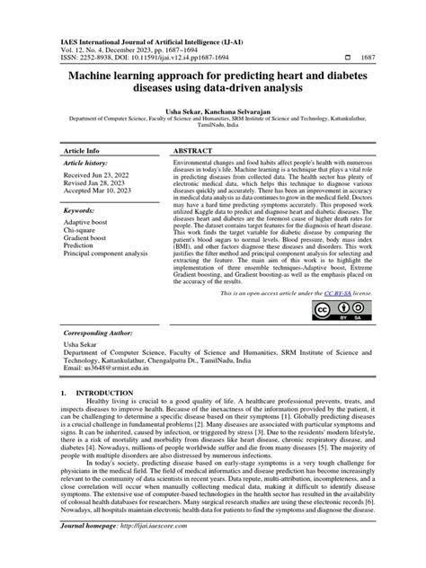 Machine Learning Approach For Predicting Heart And Diabetes Diseases