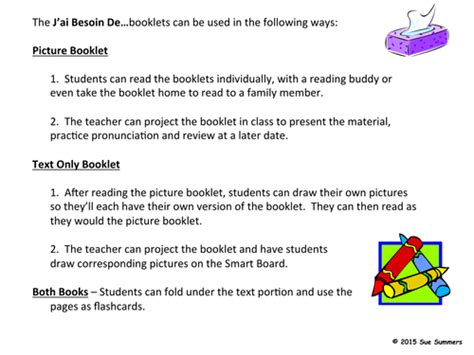 French Class Objects Booklet And Presentation Jai Besoin De