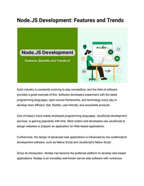 Nodejs Development Features And Trendspdf