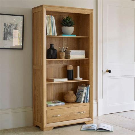 Chamfer Solid Oak Large Bookcase Oak Furniture Store New Zealand