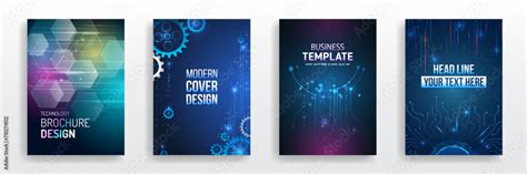 Futuristic Background For Flyer Brochure Scientific Cover Template