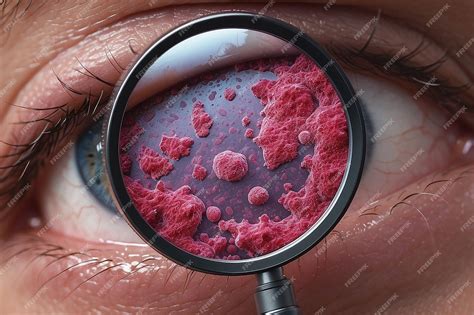 Reddened Rash On The Skin Through A Microscope Magnifying Glass Generative Ai Premium Ai