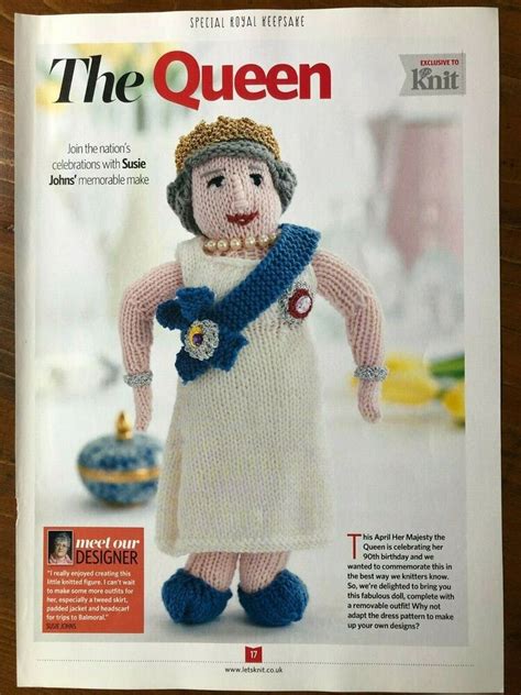 Susie Johns Knitting Pattern 4 Ply Doll Toy Character Figure The Queen