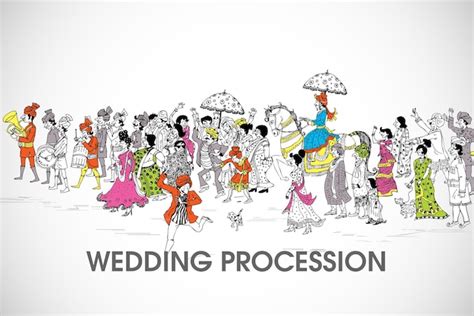 Premium Vector Wedding Procession