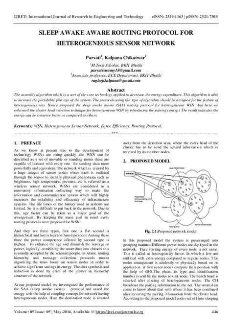 Pdf Sleep Awake Aware Routing Protocol For Heterogeneous Sensor Network
