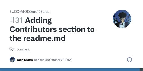adding contributors section to the readme md · issue 31 · sudo ai 3d