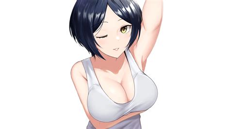 Download Wallpaper Girl Sexy Boobs Anime Short Hair Breasts Babe
