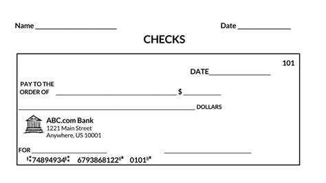 Editable Blank Check Template