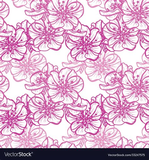 Sakura Floral Seamless Pattern Royalty Free Vector Image