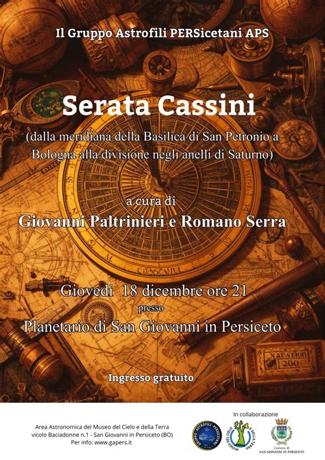 Serata Cassini Museo Del Cielo E Della Terra