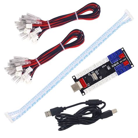 buy sj jx 2 player arcade usb encoder board zero delay game controller diy kit 20x button cable