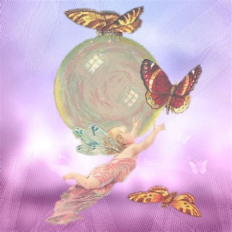 Flowers And Butterflies Angels Wallpaper