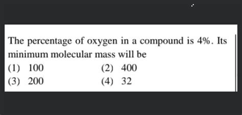 Molecular Formula Vapour Density The Percentage Of Oxygen In A Compound