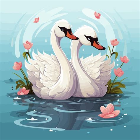 Premium Vector Swan Vector Cute