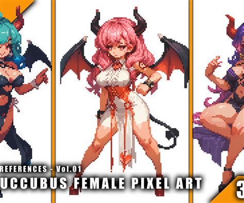Artstation 300 Sexy Succubus Female Pixel Art Character References