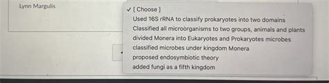 Lynn Margulis Choose Used 16 ﻿s Rrna To Classify