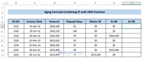 How To Illustrate The Aging Formula In Excel Using The IF Function 4 Methods ExcelDemy