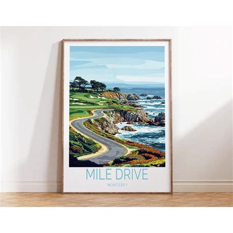 17 Mile Drive Monterey California Wall Art Stretched Canvas Size 8x12