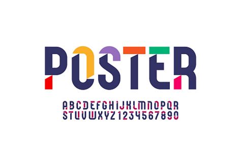 미래 지향적 인 원래 글꼴 공상 과학 디스플레이 스텐실 알파벳 현대 기하학적 모듈 문자 및 숫자 벡터 일러스트 10eps 기하 도형에 대한 스톡 벡터 아트 및 기타 이미지