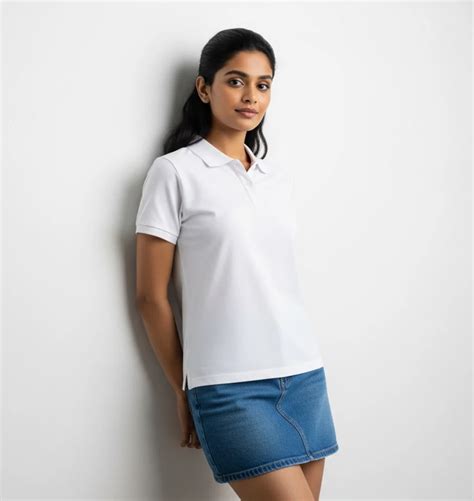 Womens Printed Cotton Polo T Shirt Regular Fit Half Sleeve At Best