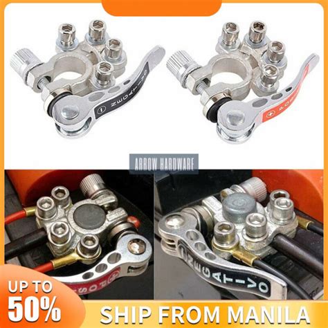 2 Pcs Car Battery Terminal Release Battery Clamp Porous Wiring Clamp