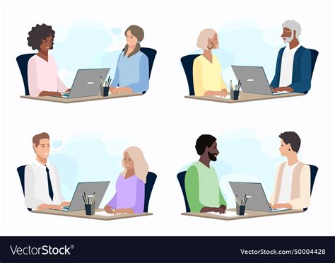 Interview Set Royalty Free Vector Image Vectorstock