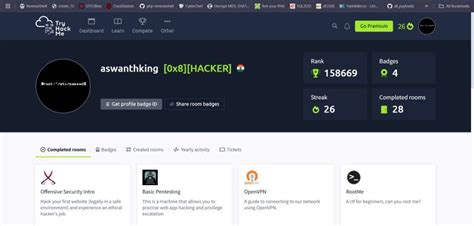 aswanth vishnu on linkedin cybersecurity tryhackme hackerrank ctf