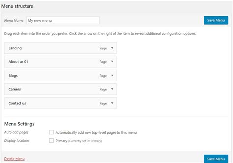 How To Create A Menu Mitech Documentation