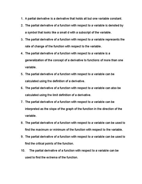 Partial Derivatives A Partial Derivative Is A Derivative That Holds