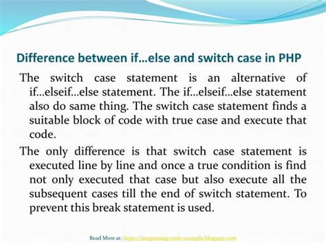 All About Decision Making Statements In Php Ppt