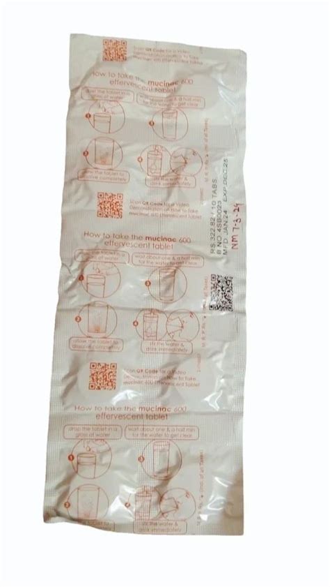 Mucinac 600 Tablet At ₹ 322 82 Stripe Tablets In Nagpur Id 2853710366191