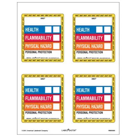 Hazcom Hmis Laser Label 3 1 4 By 4 Paper Hazcom Labels