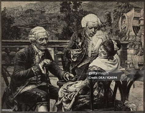 Young Woman Laughing With Two Older Men Between Fire And Sword