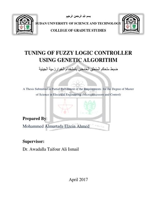 Tuning Of Fuzzy Logic Controller Using Genetic Algorithm Prepared By Pdf Control Theory