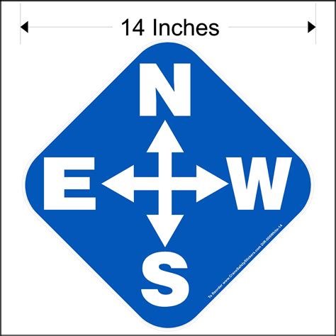 Crane Directional Decal Printed With Blue Background And White Letteri