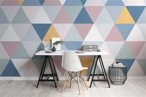 Colourful Triangle Pattern Wallpaper Mural Hovia