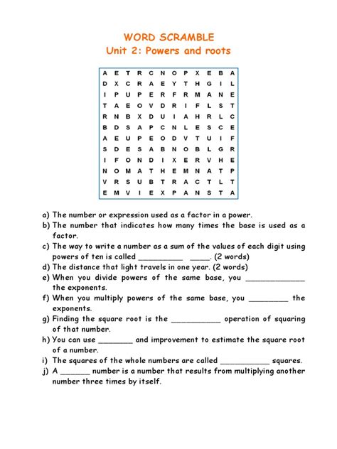 Pdf Unit 3 Word Scramble Powers Dokumentips