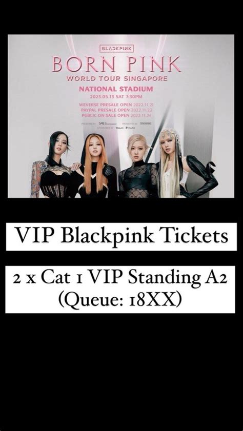 [vip] Blackpink Vip Cat 1 Concert Tickets Tickets And Vouchers Event