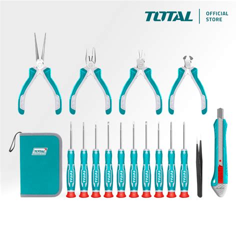 Total Precision Tools Set With Pliers Tweezers Screwdrivers Slotted