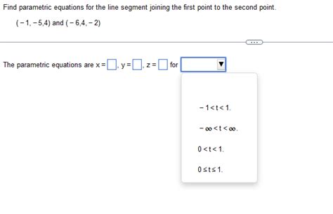 Solved Find Parametric Equations For The Line Segment