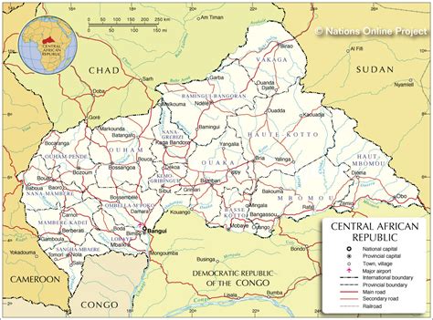 Administrative Map Of Central African Republic 1200 Pixel Nations